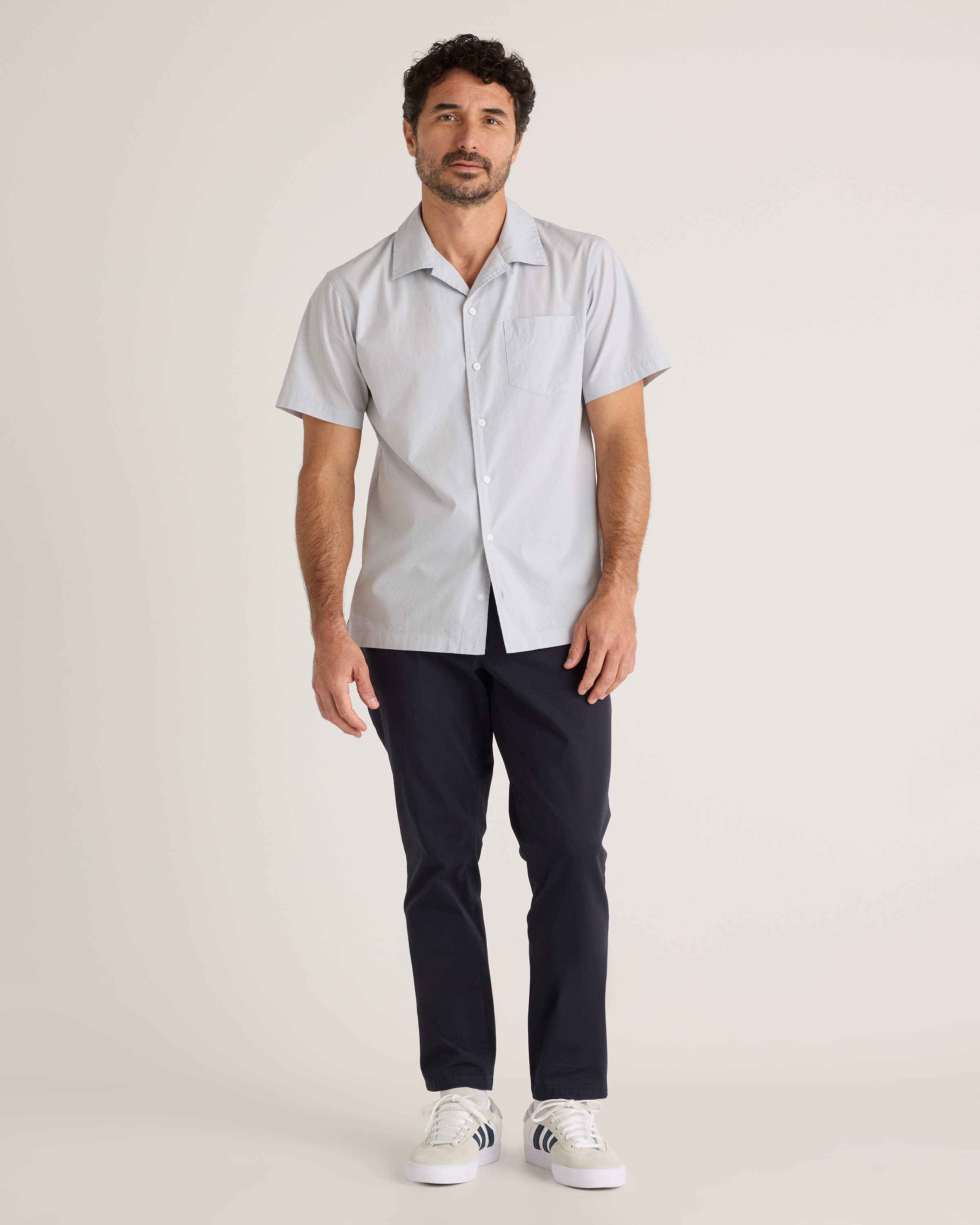 QUINCE men's stretch poplin camp shirt
